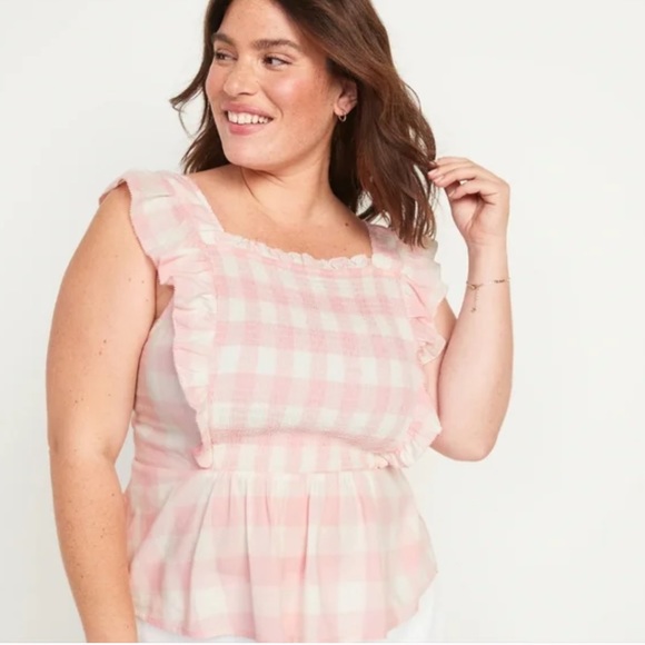 Old Navy | Tops | Nwot Old Navy Gingham Tank Top Pink New | Poshmark